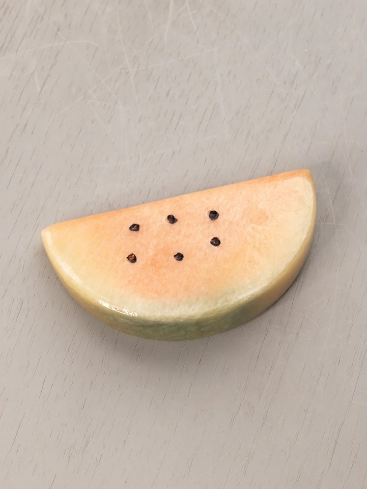 Small Alabaster Stone Watermelon Slice Figurine | eBay