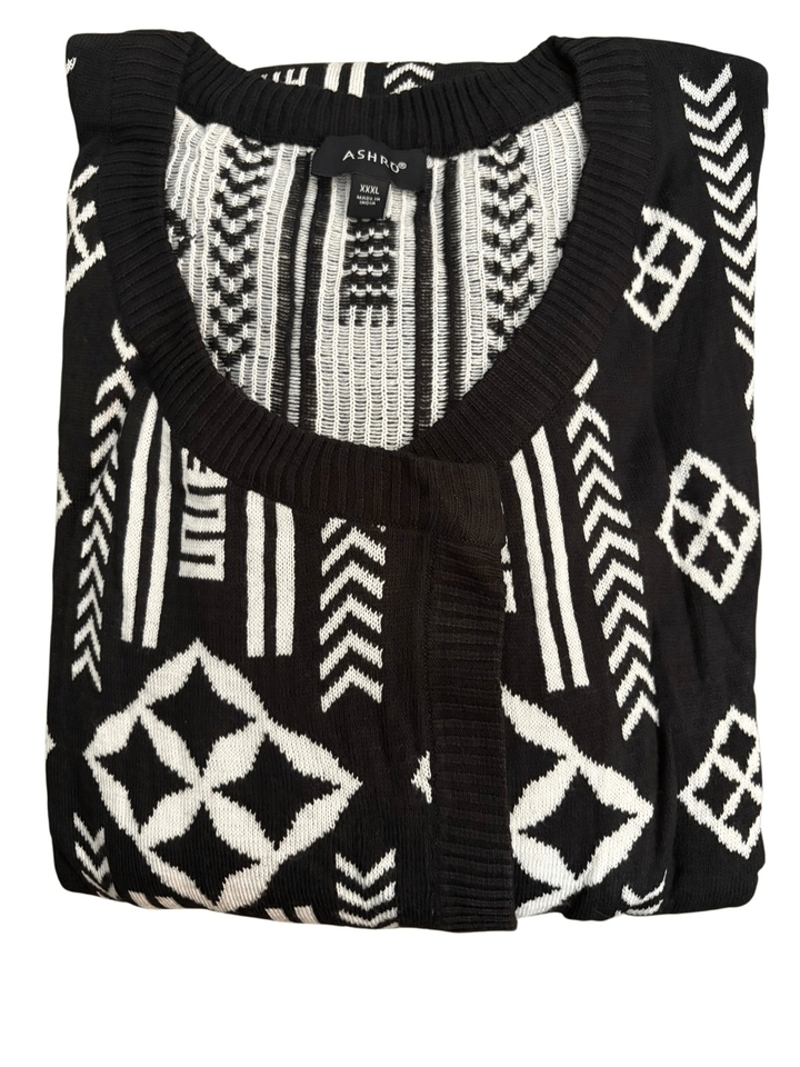 Ashro Women’s Plus Size 3XL Open Front Long Cardigan Sweater Black ...