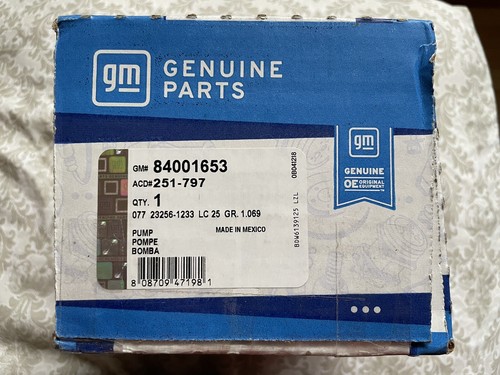 Genuine GM 84001653 Engine Auxiliary Water Pump 251-797 - New | eBay