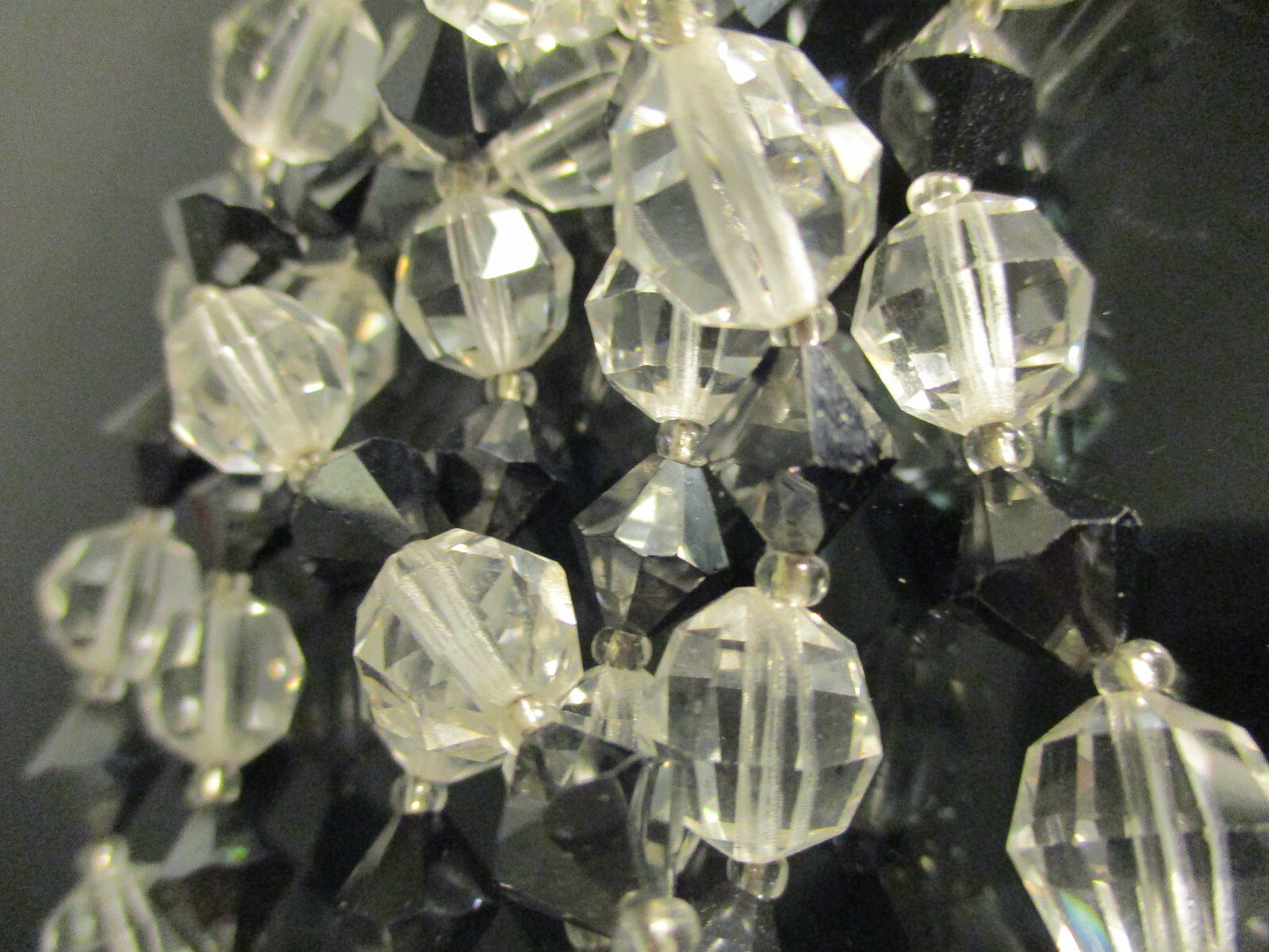 Vintage Art Deco Multi Faceted Crystal Black Bead Rhi… - Gem