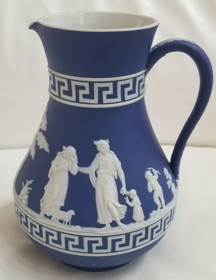 LARGE 9" WEDGWOOD ETRUSCAN JASPERWARE GREEK KEY OFFERING TO PEACE ...