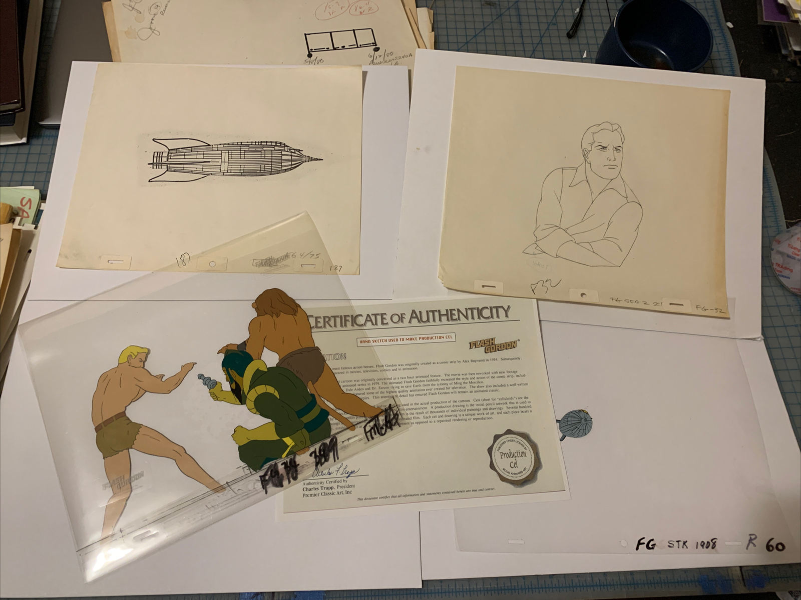 Flash Gordon Filmation Production Animation Cel Lot Folder Coa Drawing ...