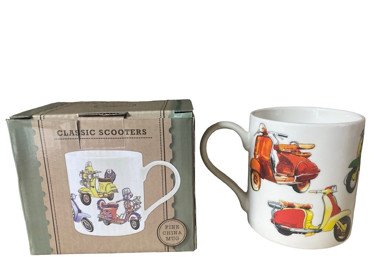VINTAGE SCOOTERS COFFEE MUG - IDEAL COFEE MUG FOR SCOOTER LOVERS ...