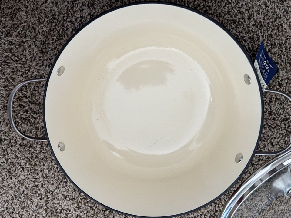 NWT Brandani Italy 6.3 Qt Red Cast Iron Dutch Oven 11" Light Weight ...