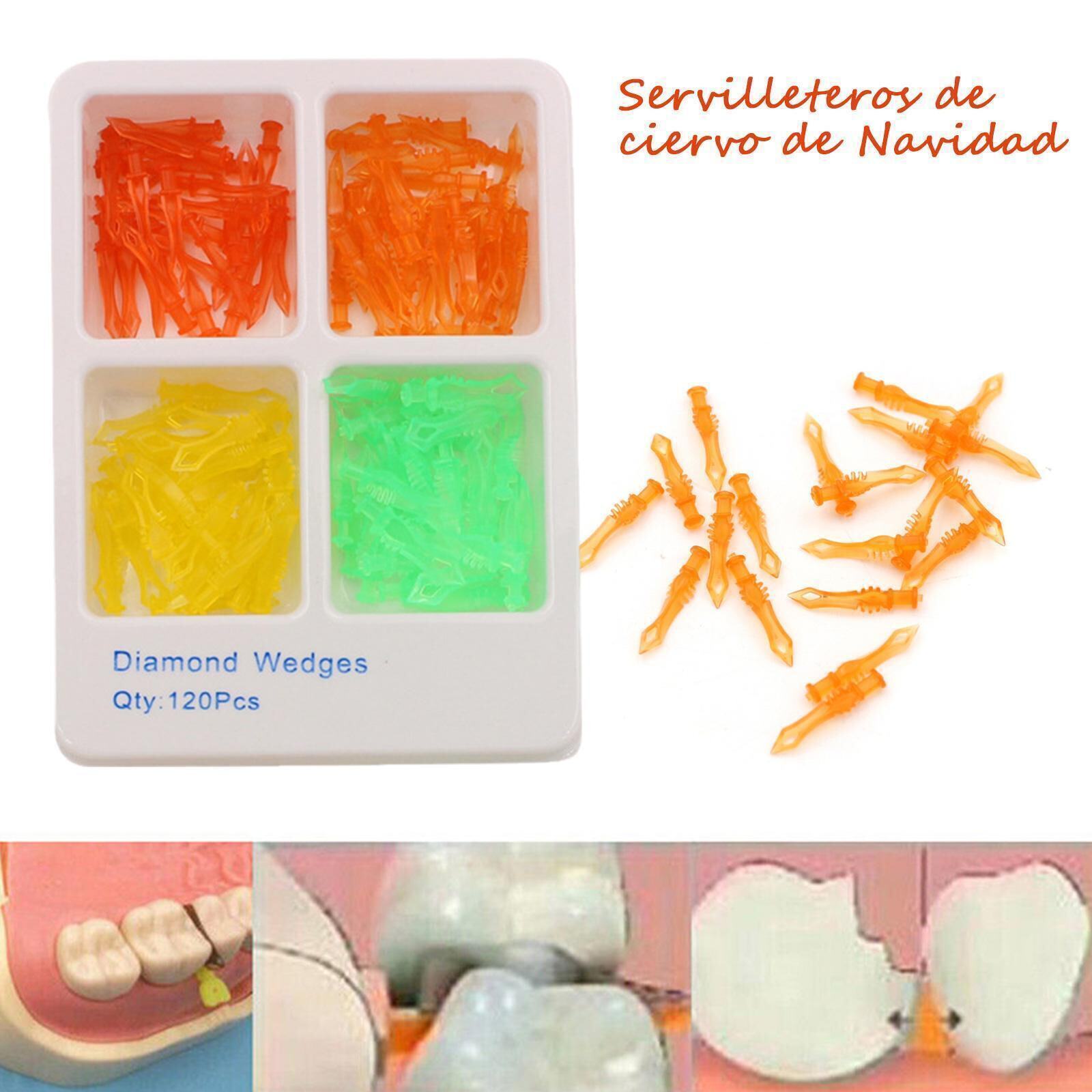 120 Pcs Dental Diamond Wedges Matrix Diastema Adaptive Interdental ...