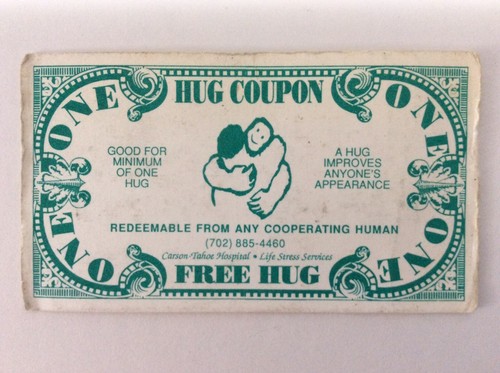 One Free Hug Coupon Card Paper Ephemera OldGnuCom | eBay