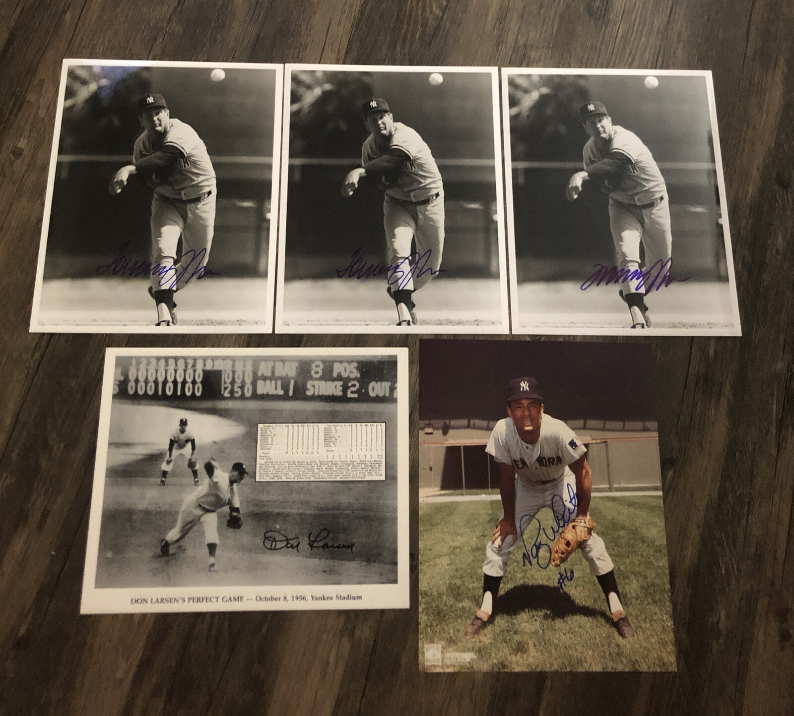 LOT OF (13) SIGNED AUTOGRAPHED 8X10 PHOTOS ALL NEW YORK YANKEES LEGENDS ...