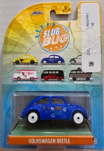 Jada Punch Buggy VW Beetle Blue Love Peace 1/64 Diecast VOLKSWAGEN Slug ...
