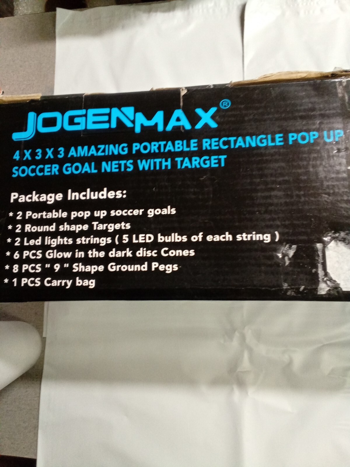 JOGENMAX LED Portable Rectangle Pop-Up Soccer Goal Nets ( 4 X 3 X 3 ...