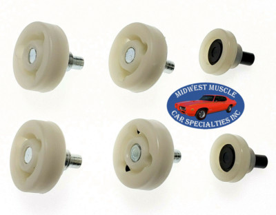 1969 GM GTO 442 Chevelle Side Door Window Crank Glass Regulator Rollers ...