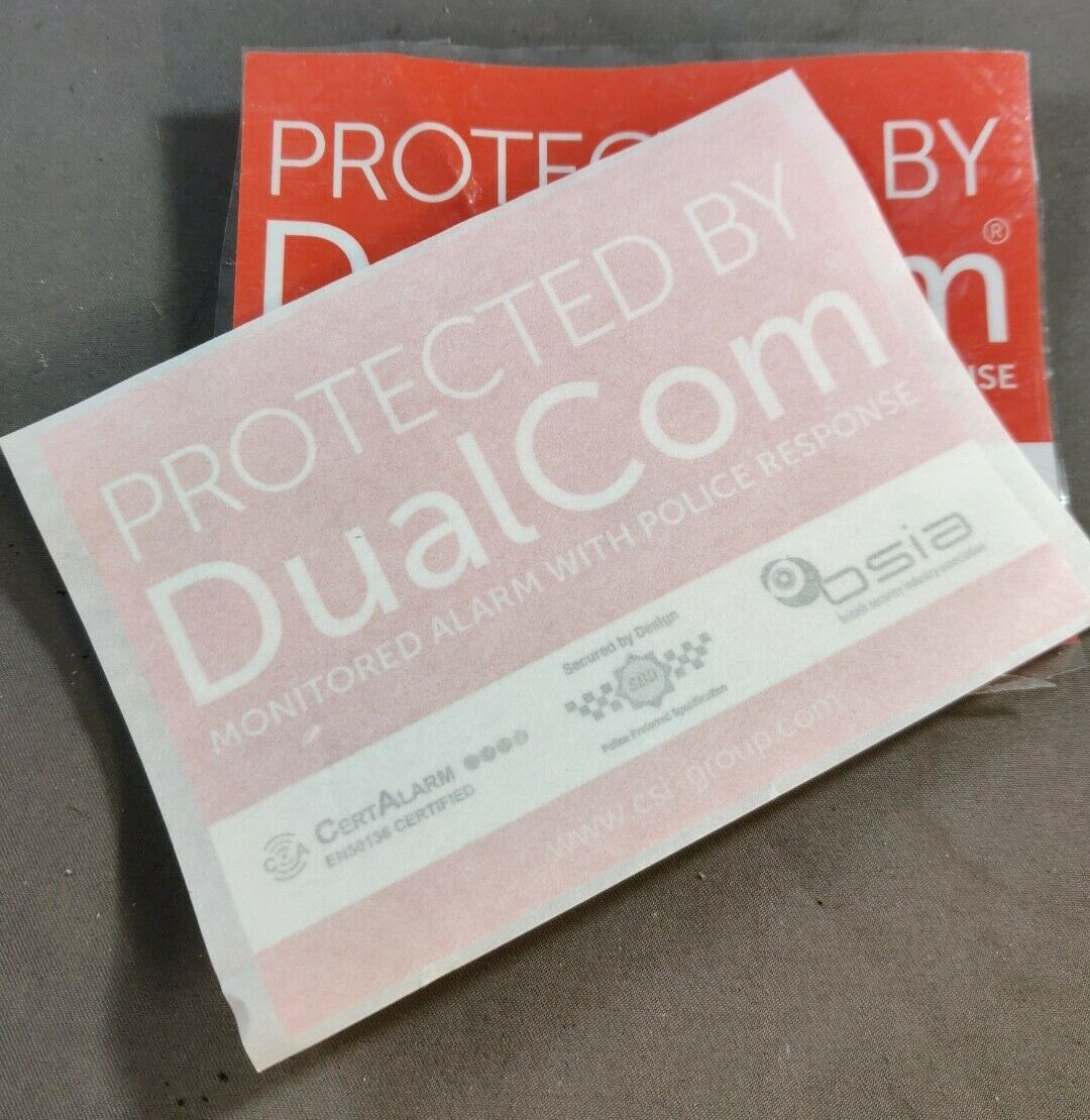 Dualcom Intruder Alarm Window Stickers - Dual-Com Sticker for the UK ...