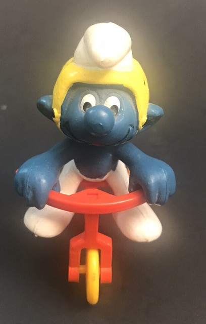 Smurfs Tricycle Super Smurf 40203 Red Bike Vintage Figure Toy PVC 1978 ...