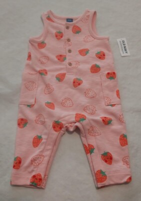 NWT Old Navy Strawberry Sleeveless Romper One Piece 3-6 Months Baby ...