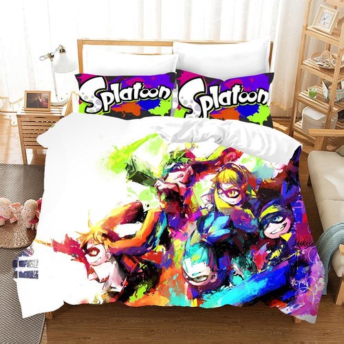 New Splatoon Bedding Sets Duvet Cover Set Pillowcase Cartoon Cosplay ...