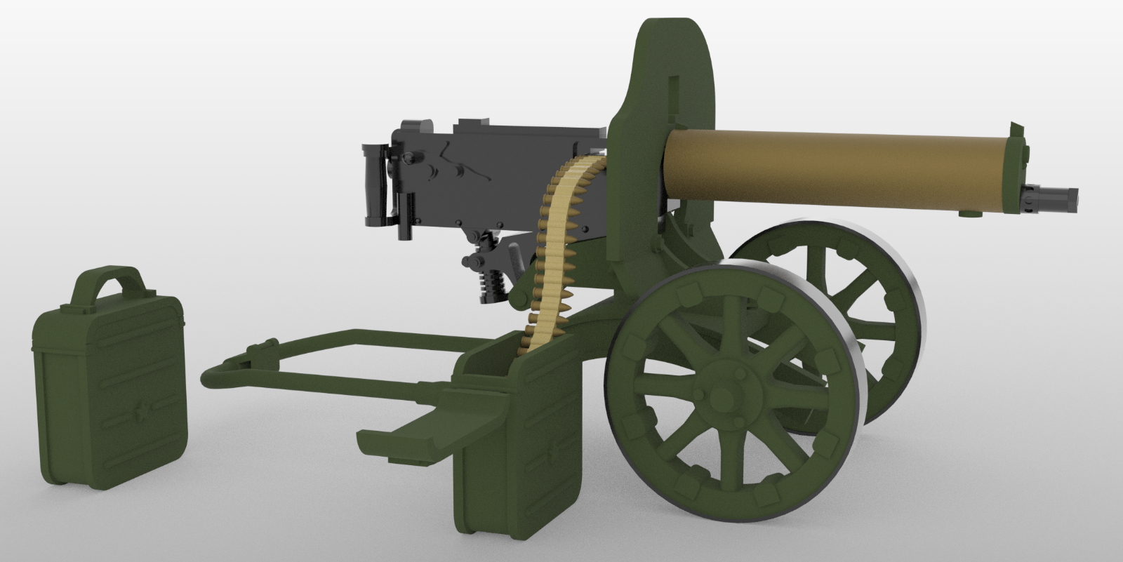 1/24 Scale Battleground M1910 Maxim Machine Gun - WW1 - Smooth Jacket ...