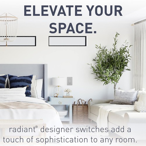 Legrand Radiant TM873GRY 15 Amp Rocker Wall Switch, 3-Way Decorator ...