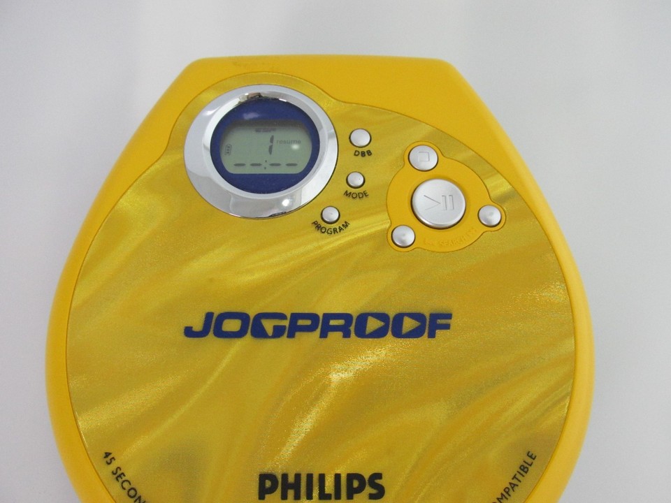 Philips Jogproof Portable CD Player Tested and Working Yellow Skip ...