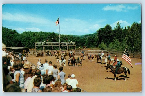 c1962 Lake George New York NY Postcard Frontier Town Rodeos Adirondacks ...
