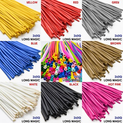 100 X Long Plain Balloons Latex Balons 260Q Twisting Modelling Long ...