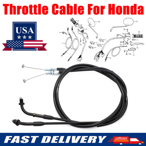 2x Throttle Cable For Honda CB400 Hawk CB450 Nighthawk CM400 CM450 ...