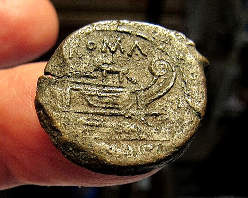 RARE 214BC-MERCURY SILVER COIN EARLY ROMAN REPUBLIC SEXTANS XF 6 ...