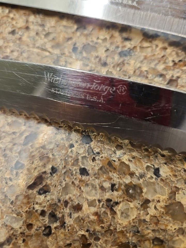 Antler Handle Washington Forge Carving Set 3 Pc Knife Set Stainless USA ...