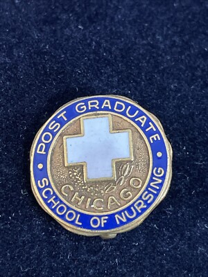 VTG CHICAGO POST GRADUATE SCHOOL OF NURSING PIN Enamel Cross/Blue Ring ...