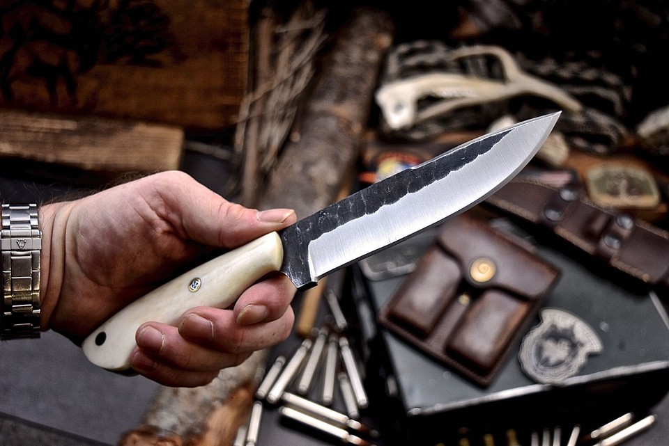 CFK Handmade 52100 Custom NUDE WOMAN ART Scrimshaw Bone Hunting Skinner Knife | eBay