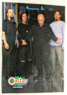 DISTURBED / DAVID DRAIMAN / OZZFEST MAGAZINE FULL PAGE PINUP POSTER ...