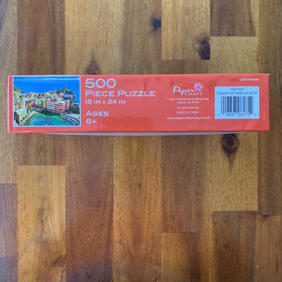 Papercraft Puzzle Veranazza Italy 500 Piece Pc 18x24 Sealed NIB New In ...