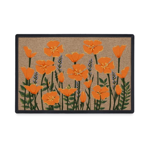 Ruggable Washable Front Entryway 2x3 Welcome Door Mat Poppy Fields ...