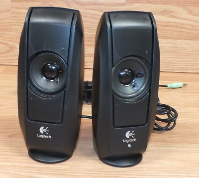 Logitech (S-120) Left & Right Wired Computer Speakers w/ Volume Control ...