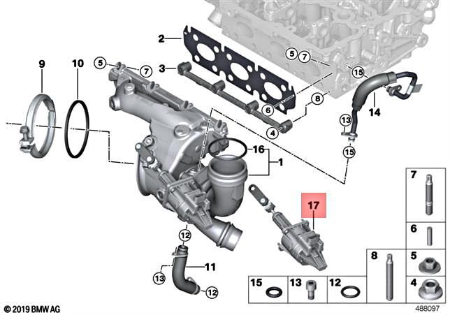 Genuine MINI BMW Cooper One X1 F54 F55 Set Wastegate valve actuator ...