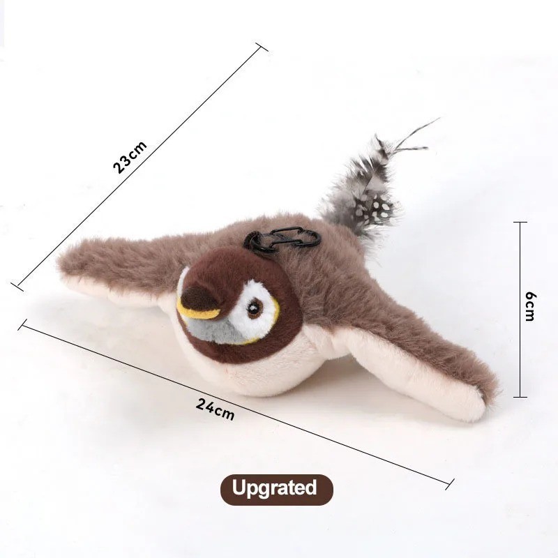 Interactive Flying Bird Cat Toy Rechargeable Chirping Flapping Bird ...