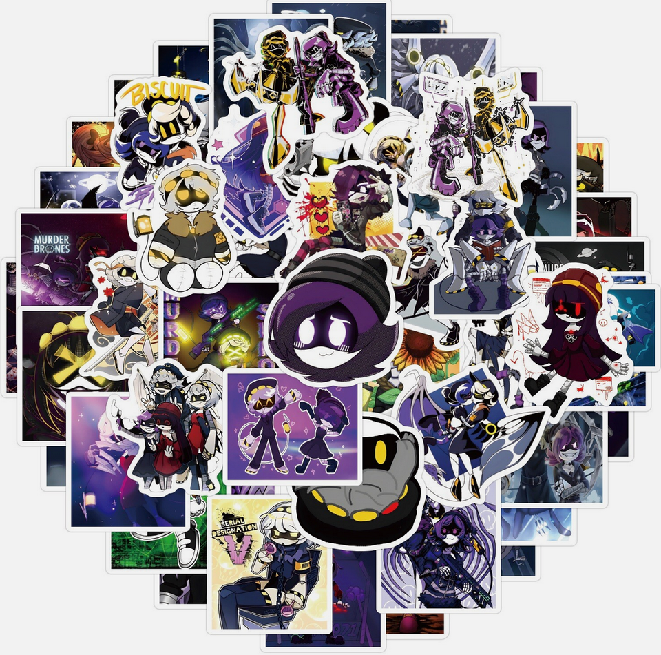 LOT of 10 MURDER DRONES stickers fandom TV show characters decals UZI ...