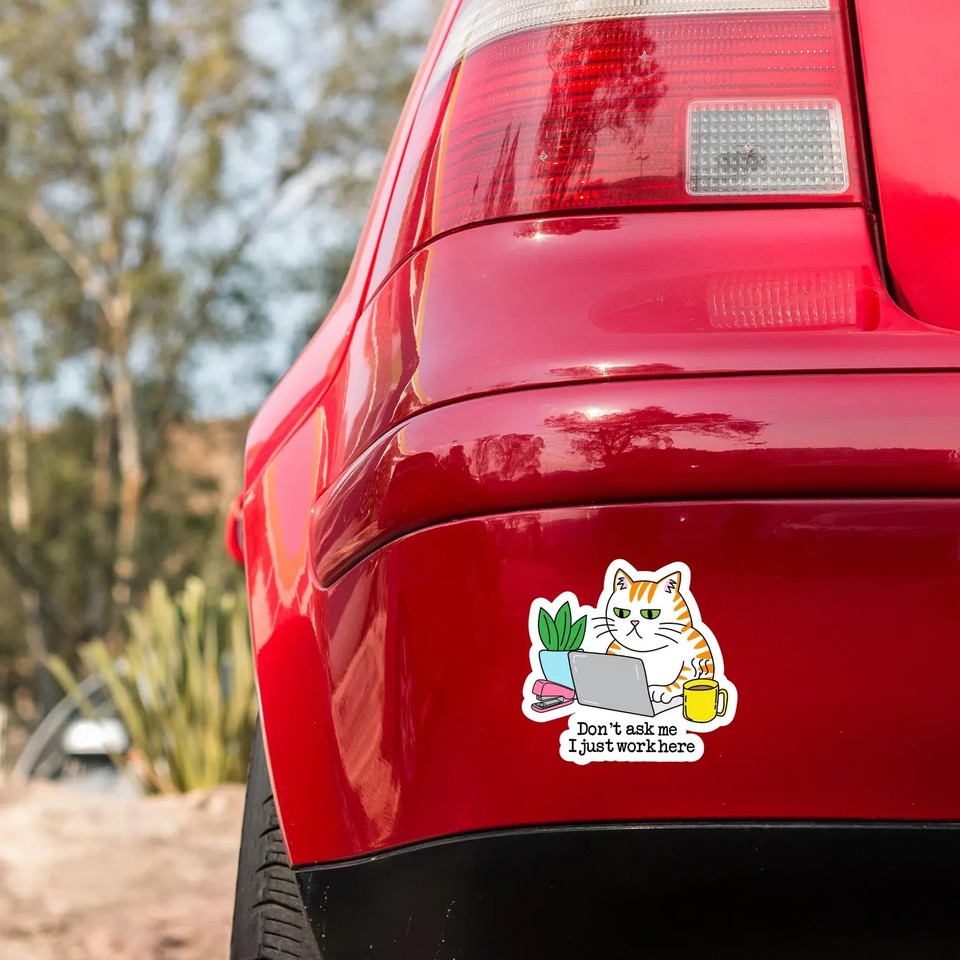 Funny Cat Office Sticker | Office Humor Decal | Work Quote Sticker | | eBay