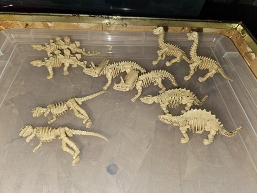 Dinosaur Toy Skeleton Fossil Assorted Dino Bones Figures Lot Of 10 (2 ...