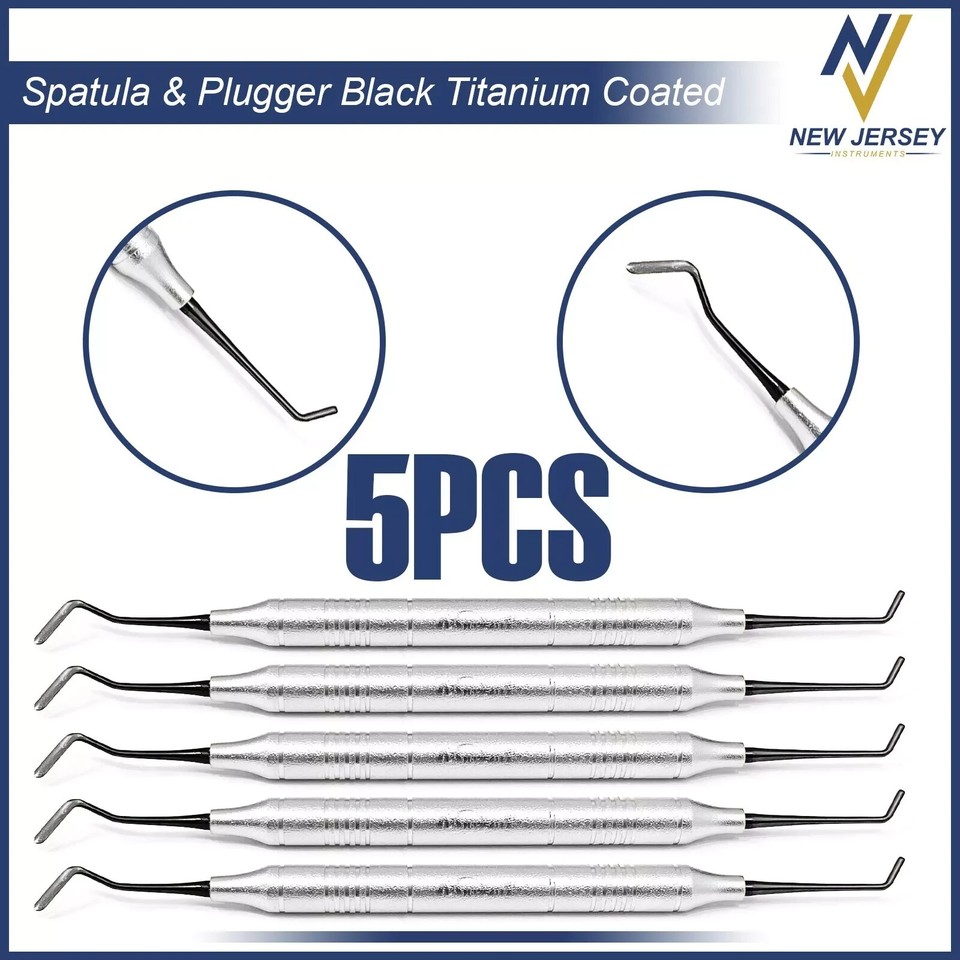 Dental Composite Filling Instruments Spatula & Plugger Titanium Black ...
