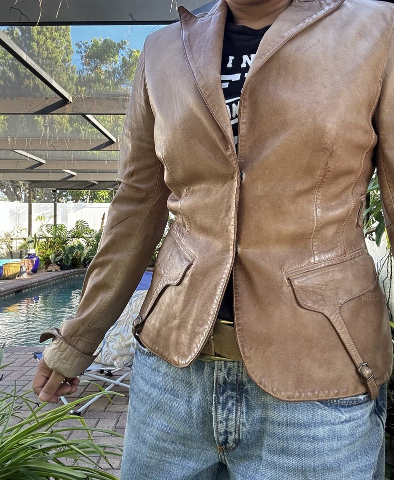 Blur Italian Leather Jacket BUTTERY LEATHER Made in ITALY SIZE 42 | eBay
