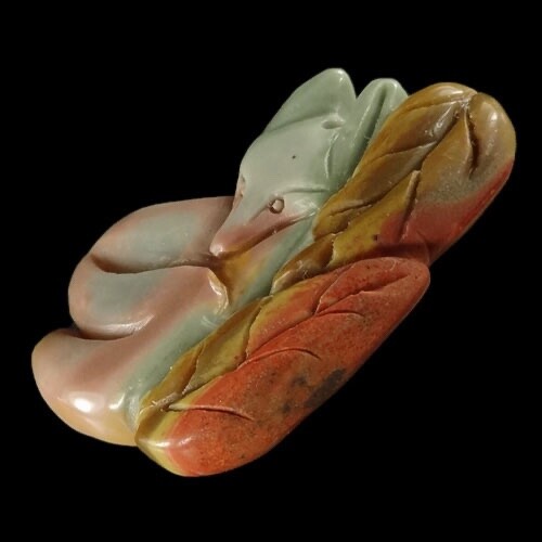BI07608# Hand Carved Unique Fox Desert Jasper Pendant Bead Gemstone | eBay