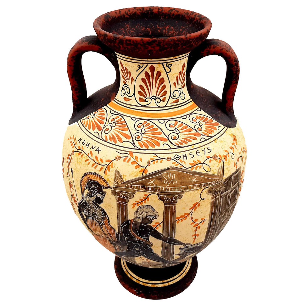 Greek Amphora 36cm Ancient Greek pottery ,Theseus and Minotaur,Achilles ...