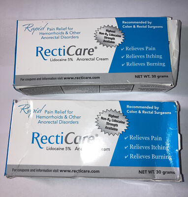 2 RectiCare Hemorrhoidal Cream 30 Grams Tube Exp: 05/2025 304960892300 ...