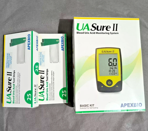 UaSure II Uric Acid Meter Kit - Extra Test Strips - Gout Monitor Home ...