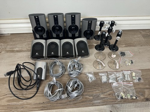 SET OF 4 Genuine LOGITECH CLC-110i WiFi SECURITY CAMERA & CPS-220i. W ...