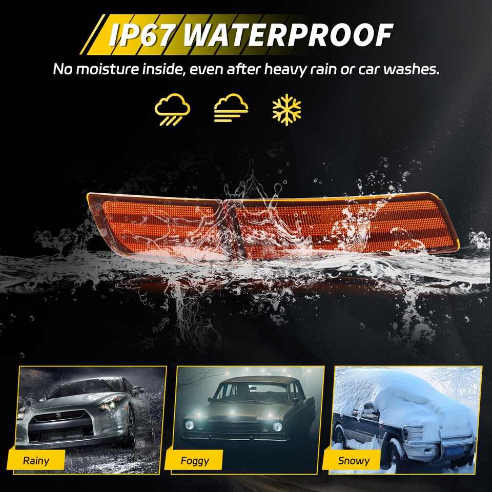 Amber Lens Front Bumper Turn Signal Marker Lights For 91-95 Toyota MR-2 ...