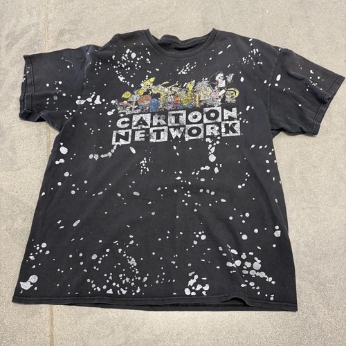 Vintage Cartoon Network Graphic Tee - Black Box Logo Splatter Design | eBay