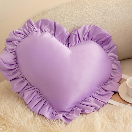 Heart Throw Pillows, Heart Shaped Pillow with Ruffles Cute Soft | eBay