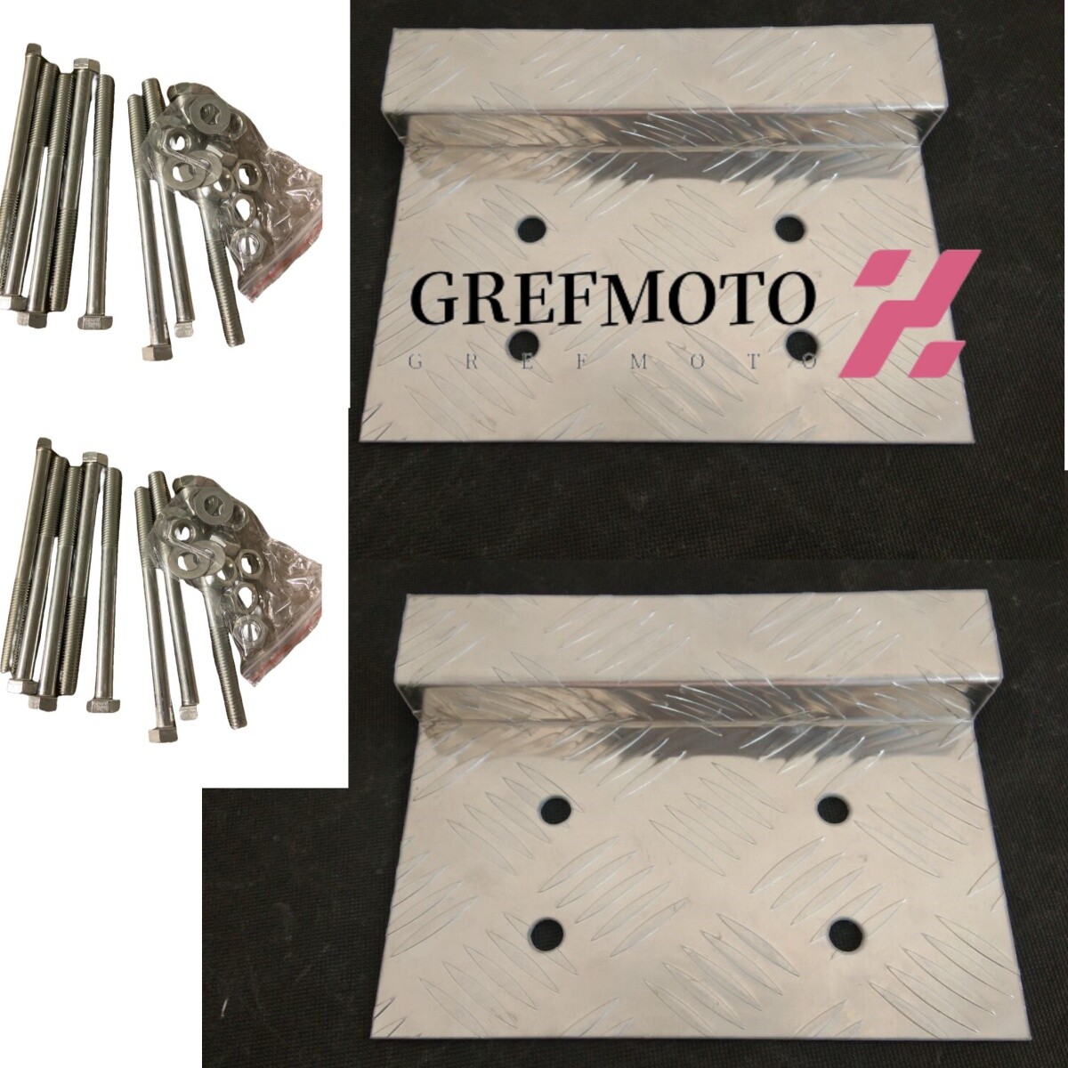 Aluminum Loading Ramp End Diamond Plate Kit Truck Bed Ramp Incl. Bolts ...
