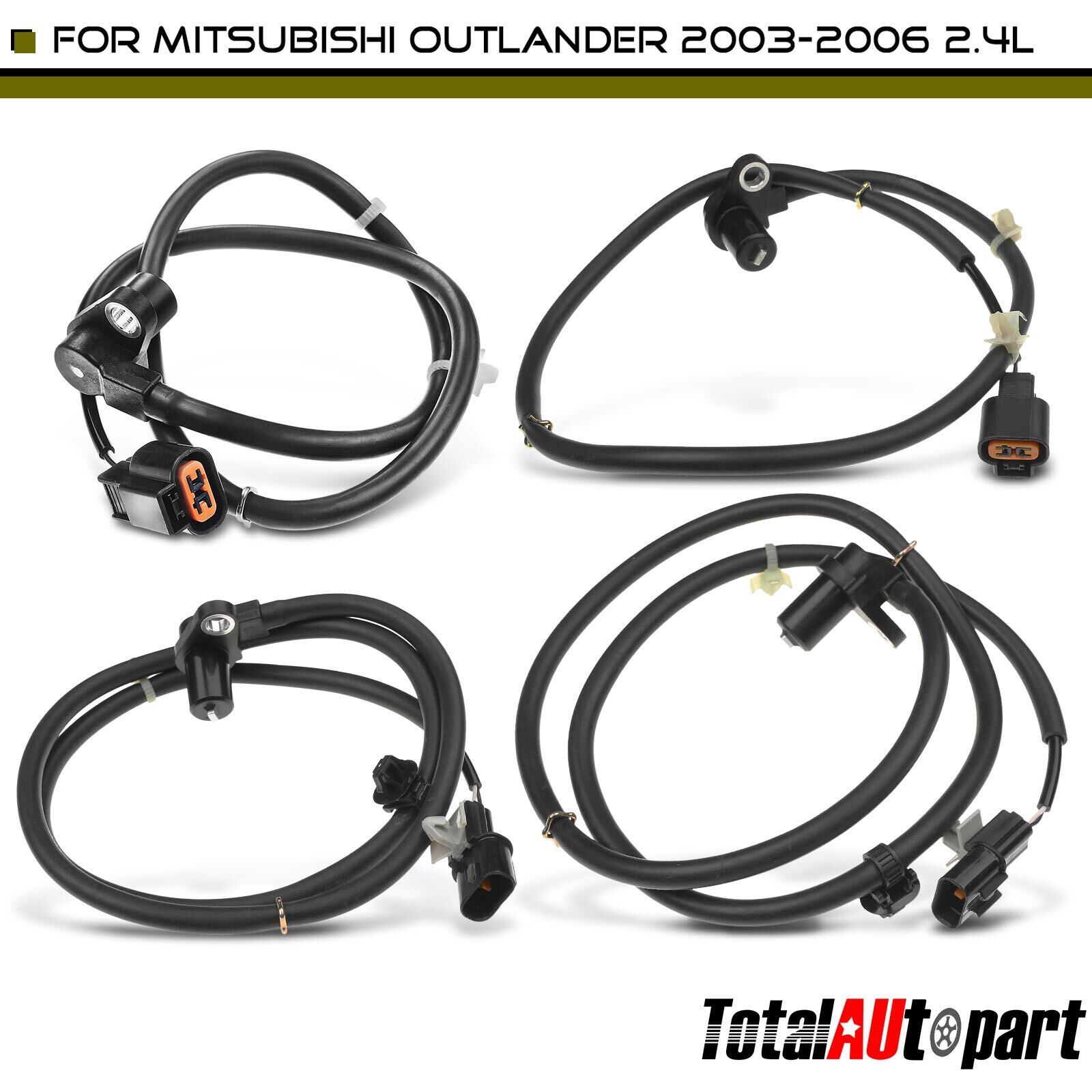 4x ABS Wheel Speed Sensors for Mitsubishi Outlander 2003-2006 2.4L ...