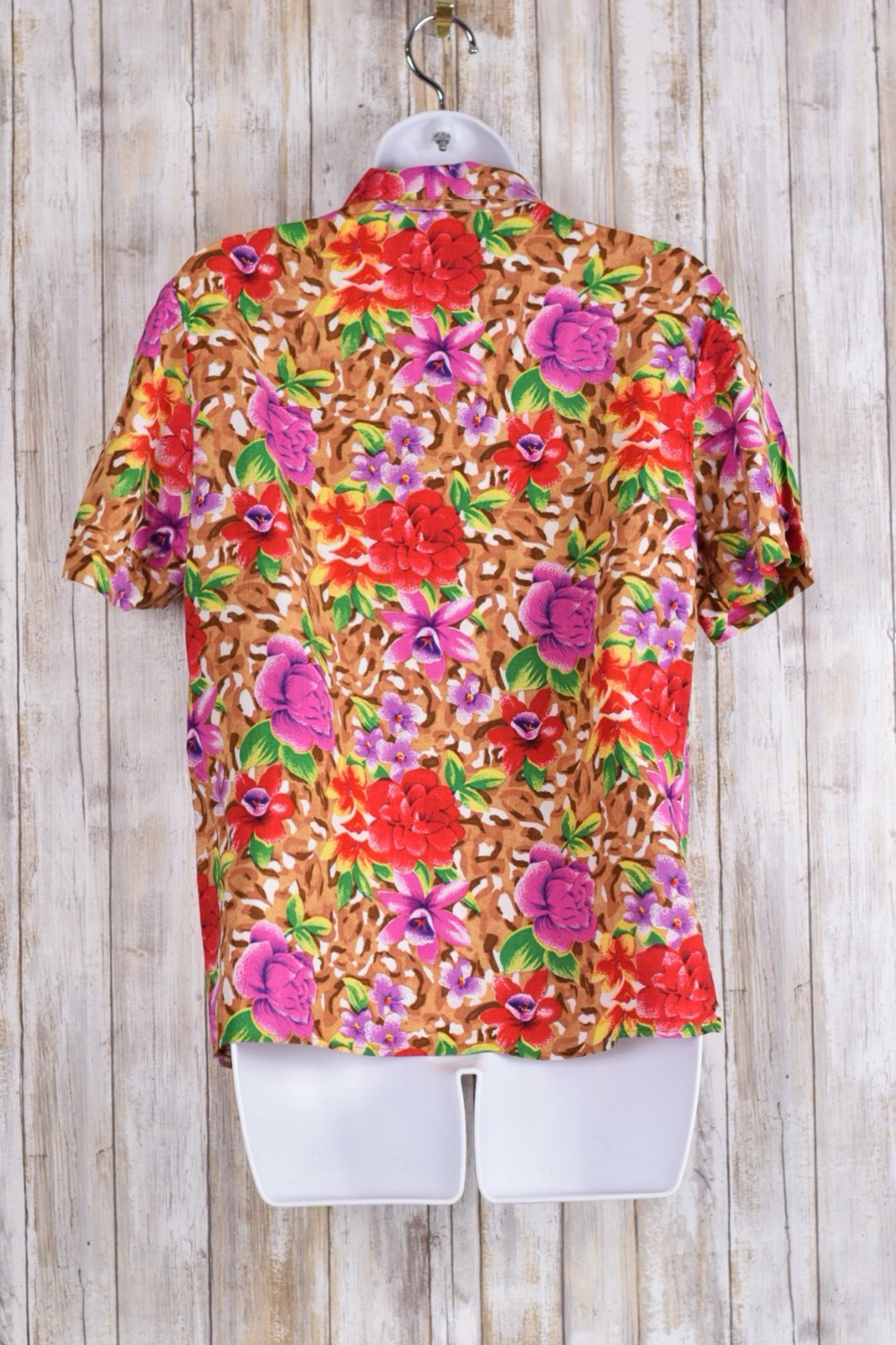 Notations Clothing Co Rayon Floral Hawaiian Shirt Blouse Top Size Small ...